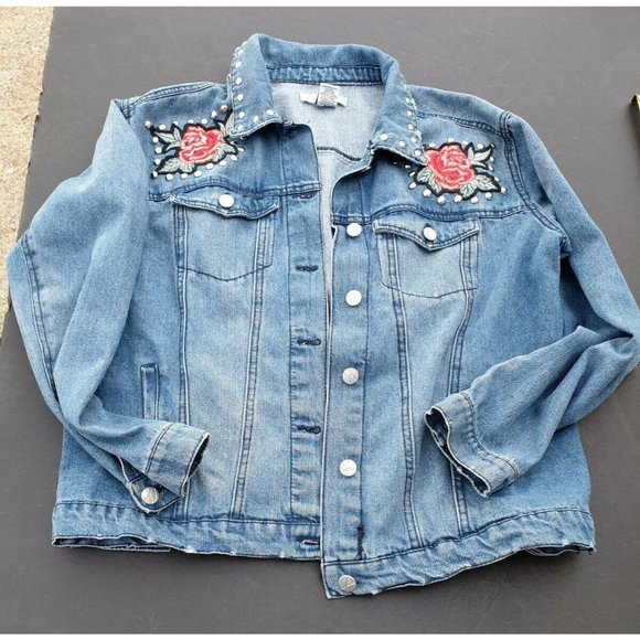 Crave Fame | Jackets & Coats | Crave Fame Denim Jean Jacket Studded ...
